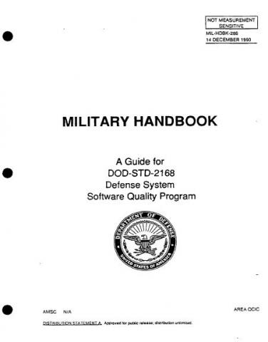Military Handbook- A Guide for DoD STD 2168 Defense System Software Quality Program | SE Goldmine